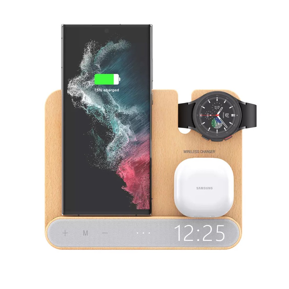 15w Induction Charger & bamboo clock