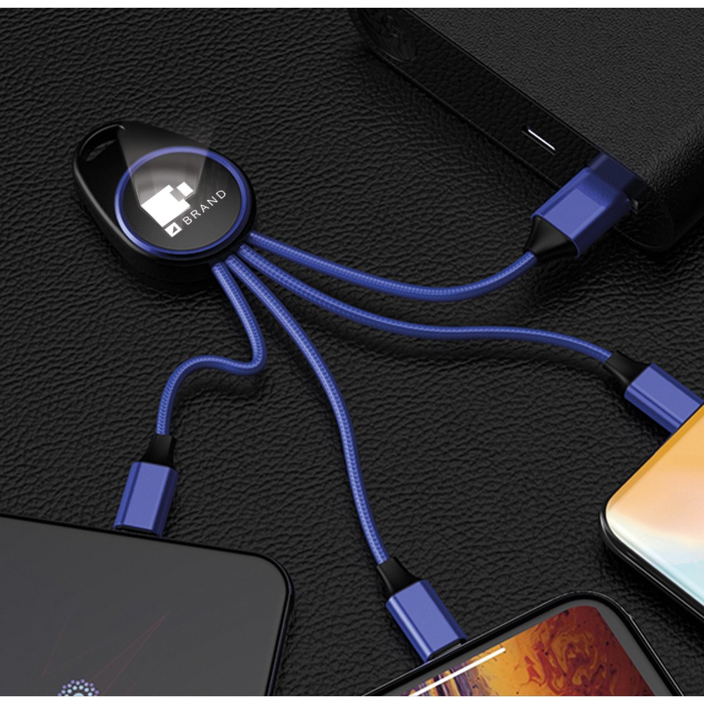 Shining keyring with 3 in 1 cable data