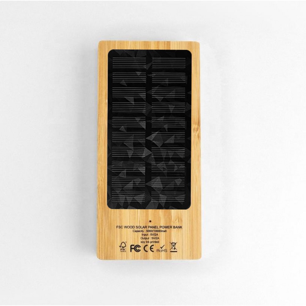 10000mAh wooden solar Powerbank